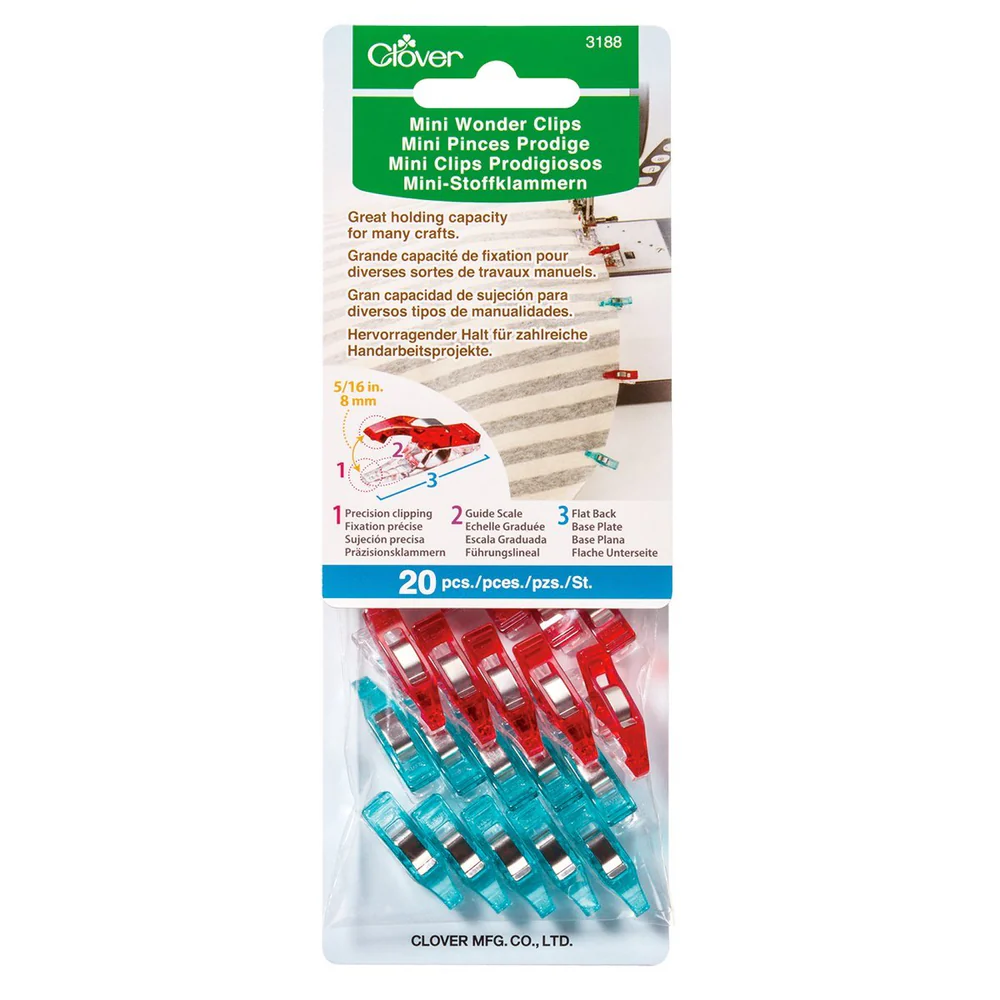 Mini Wonder Clips - Clover, 20st. - Stoffdronning.no